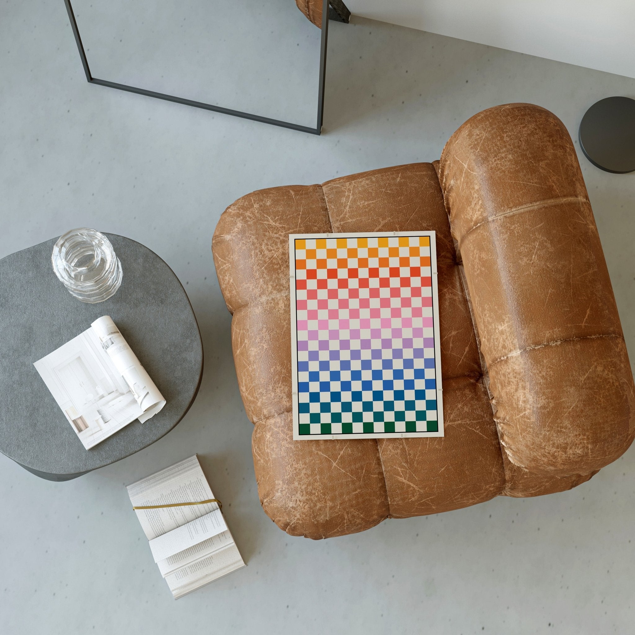 Gradient Checkerboard Art Print – Posterami